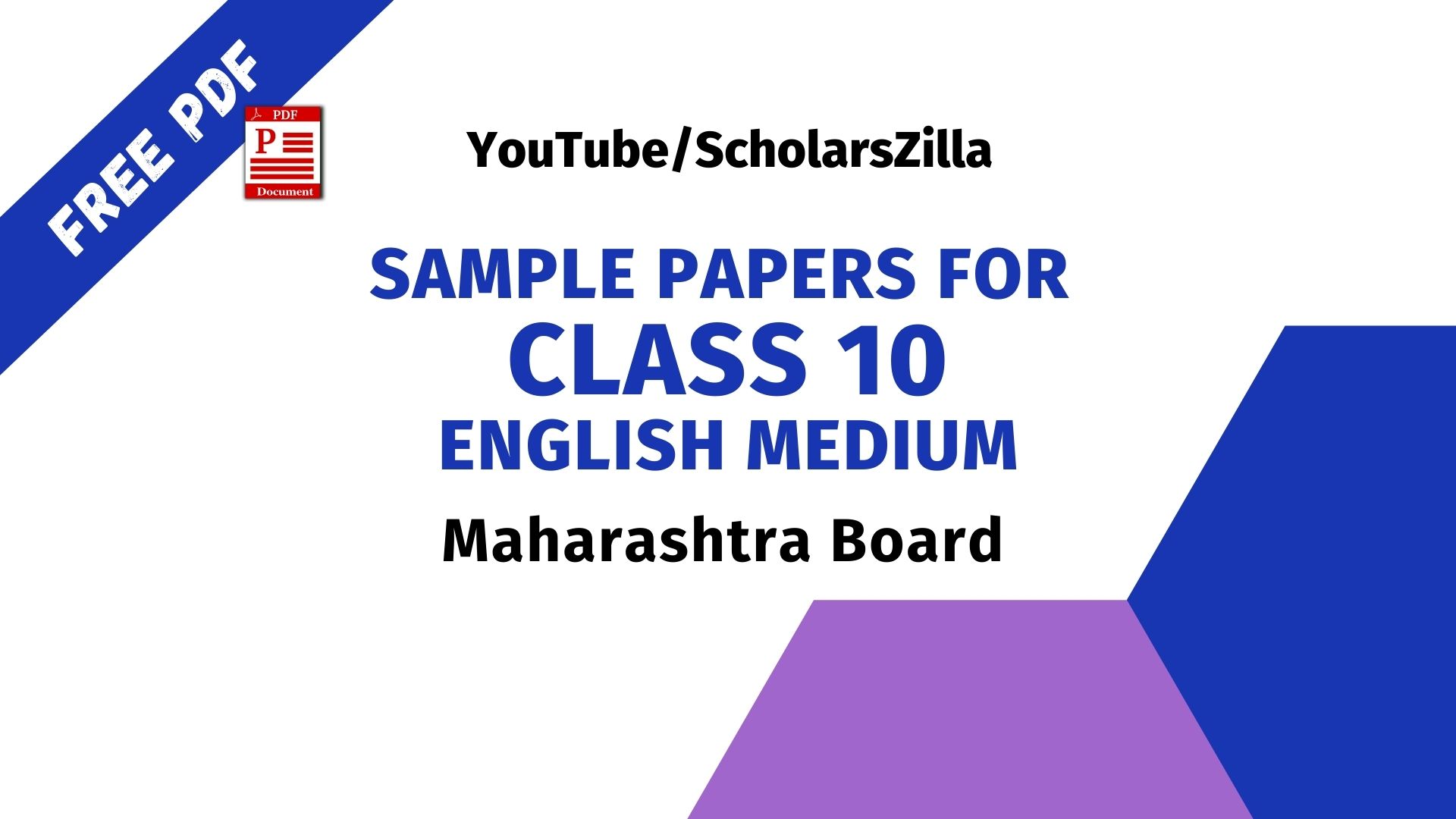 Sample Papers for Class 10 SSC Maharashtra Board (English Medium) Free ...