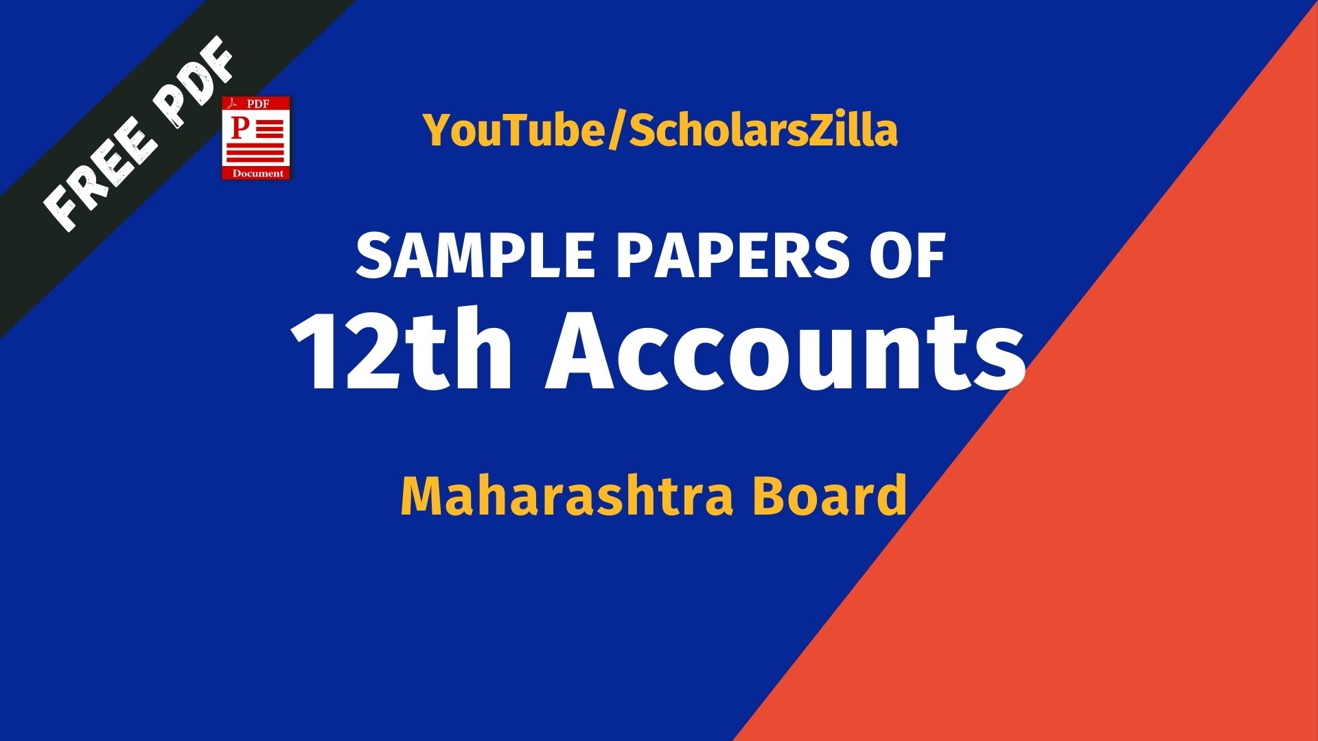12th HSC Accounts Sample Paper | Maharashtra Board (Download Free Pdf ...