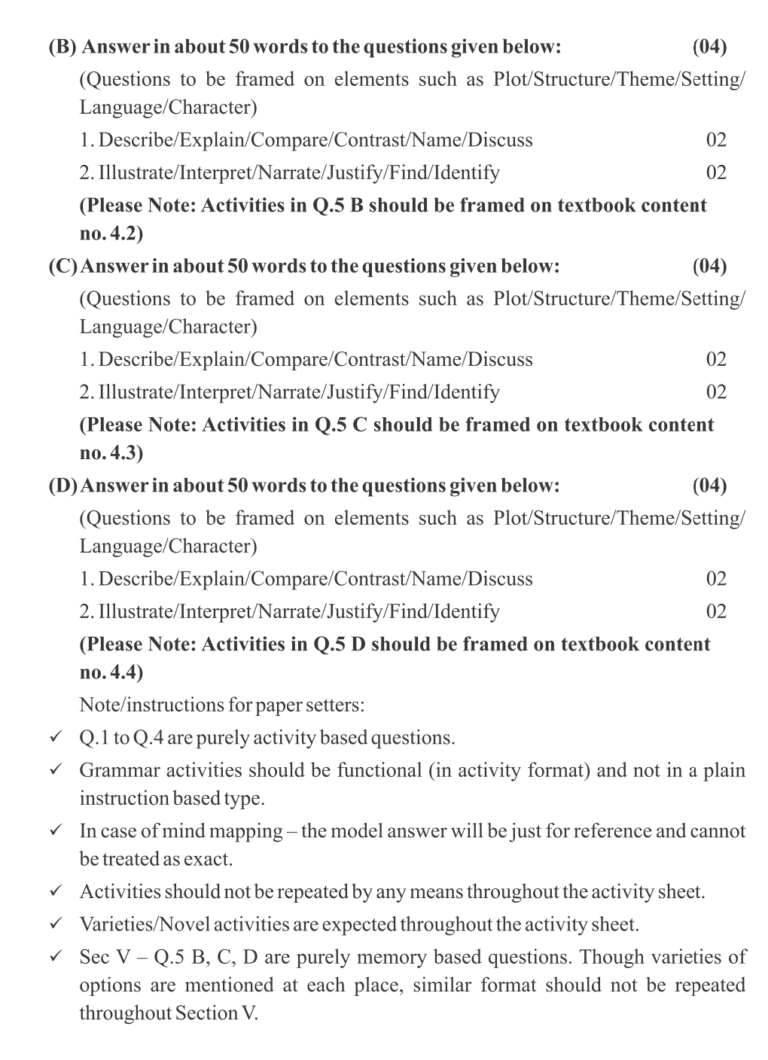 English Paper Pattern of Class 12 (Free Pdf) 2026-27 | Maharashtra ...